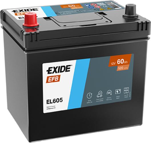 Exide EL605 12V 60Ah 520A Battery